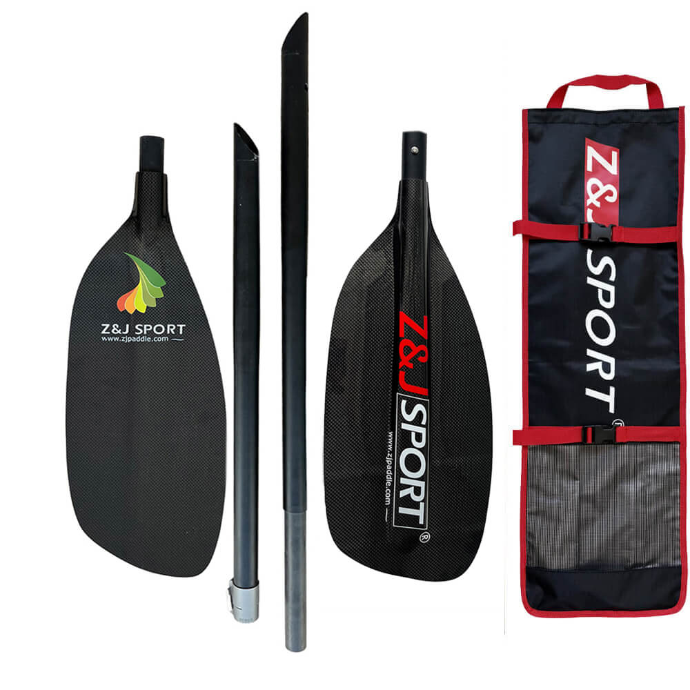 ZJ 4-piece Whitewater Kayaking Paddle Carbon Fiberglass Kevlar Blade